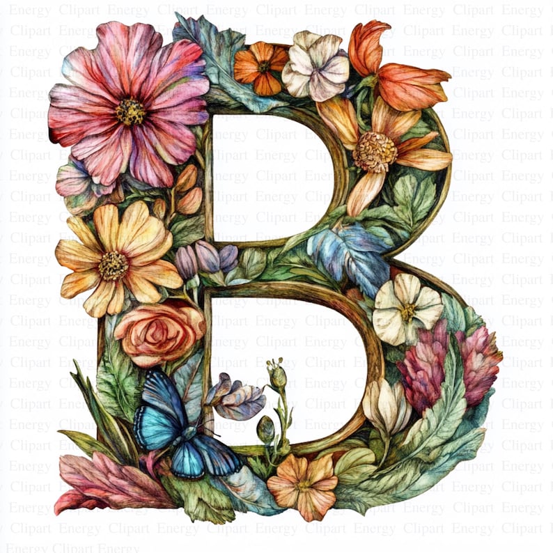 Letter B Clipart 5 High Quality Jpgs Digitaldownload Card Making ...