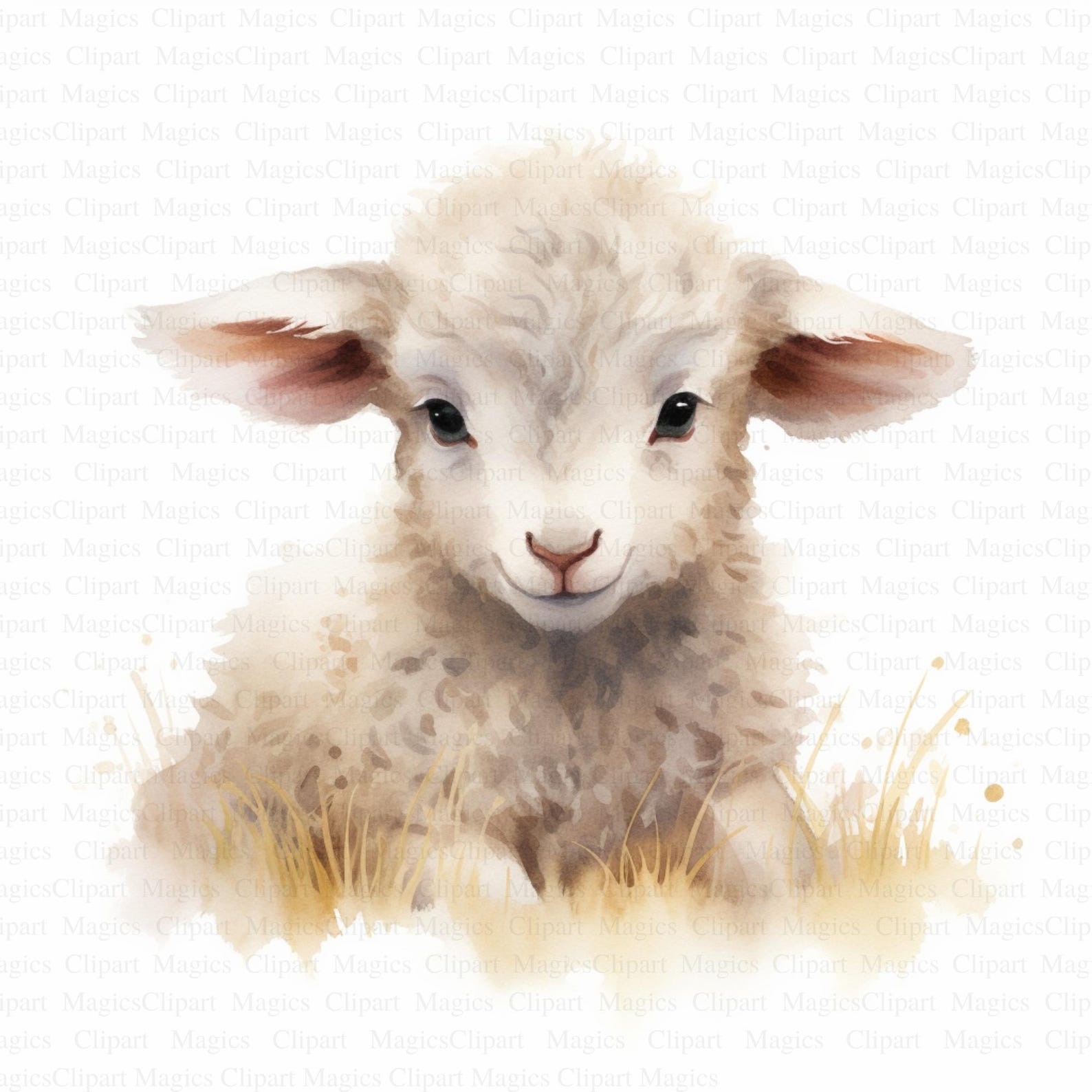Cute Lamb Clipart | 5 High Quality Jpgs | Digital Download | Watercolor ...