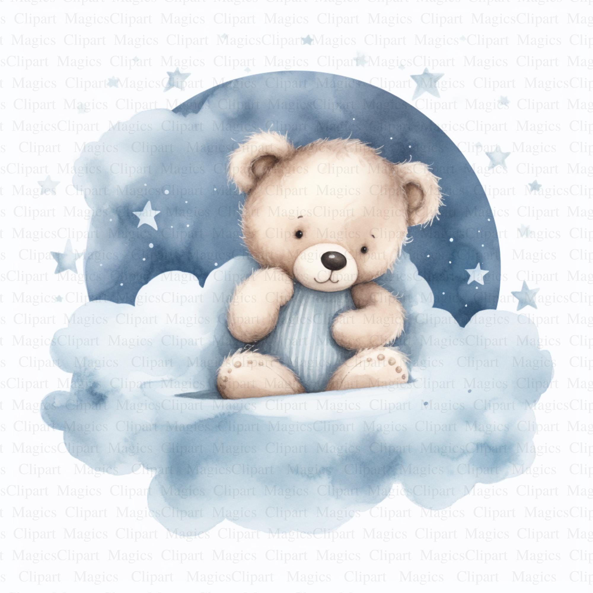 Sleeping Teddy Bears Clipart | 5 High Quality Jpgs | Digital Download ...
