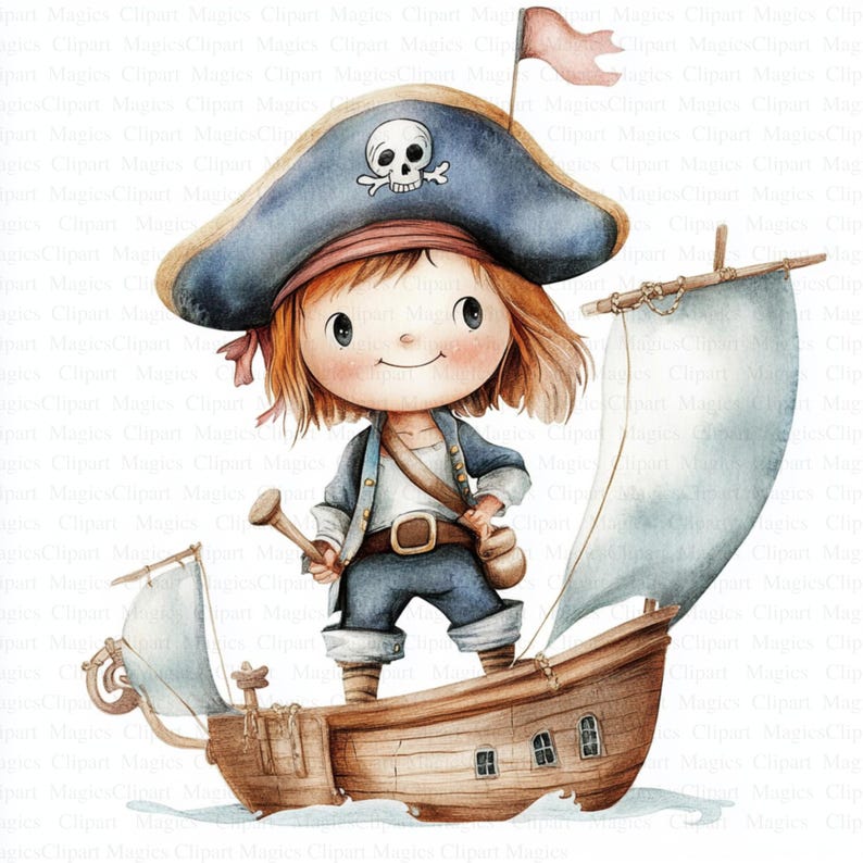 Cartoon Pirates Clipart 5 High Quality Jpgs Digital Download Clipart ...