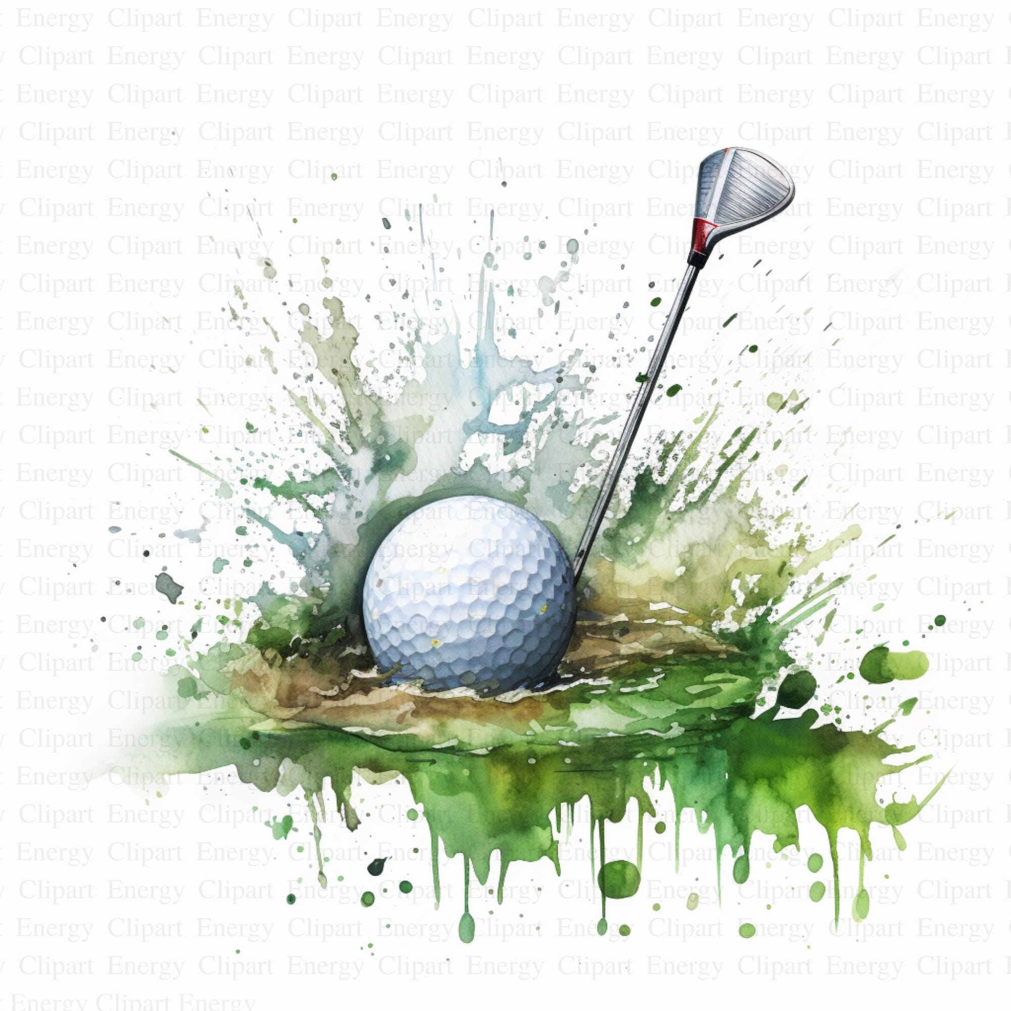 Golfing Clip Art 5 High Quality Jpgs Digital Download Golf Clipart Golf ...