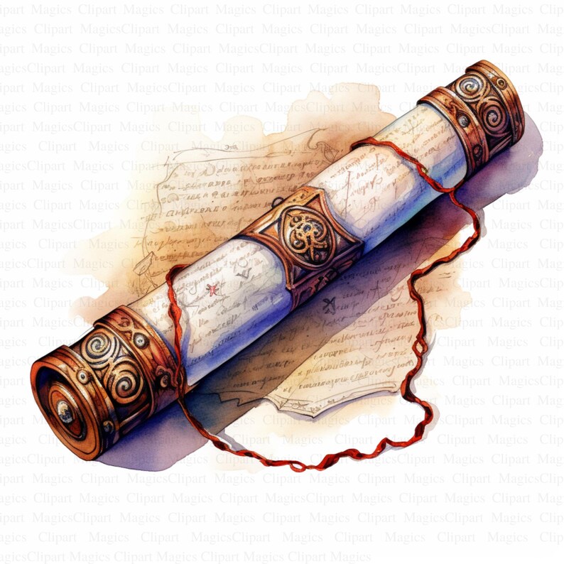 Medieval Scroll Clipart 5 High Quality Jpgs Digital Download Vintage ...