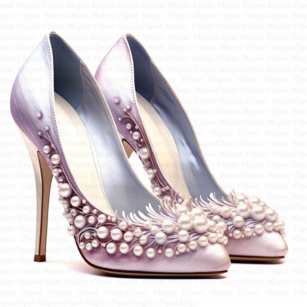 Pearl Prom Shoes Clipart | Watercolor Heels, Wall Art (digital Download ...