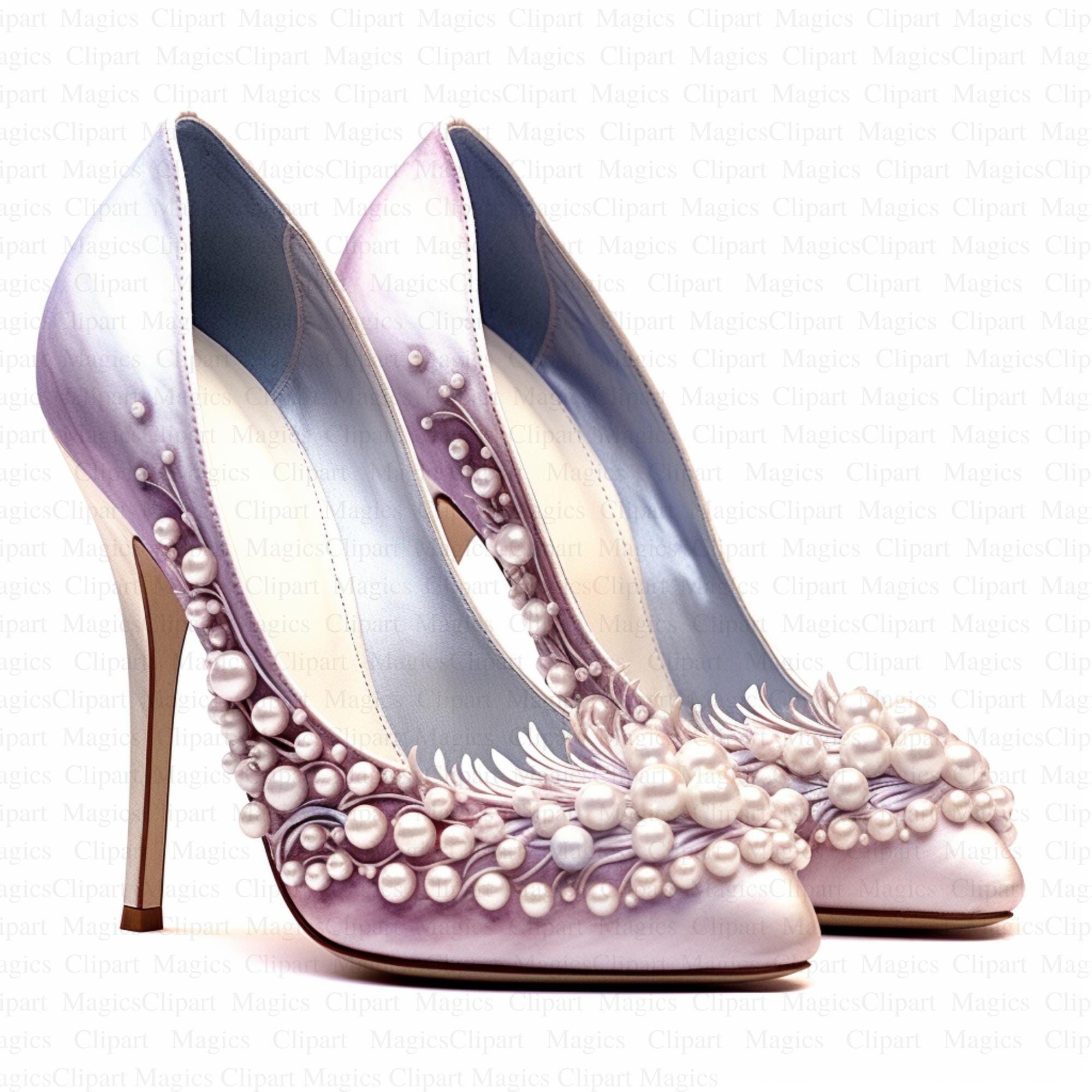 Pearl Prom Shoes Clipart | Watercolor Heels, Wall Art (digital Download ...