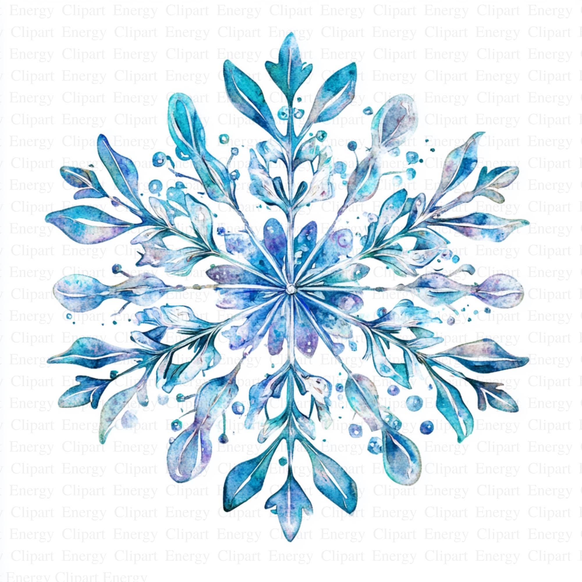 Snowflake Clipart | 5 High Quality Jpgs | Digital Download | Snowflake ...