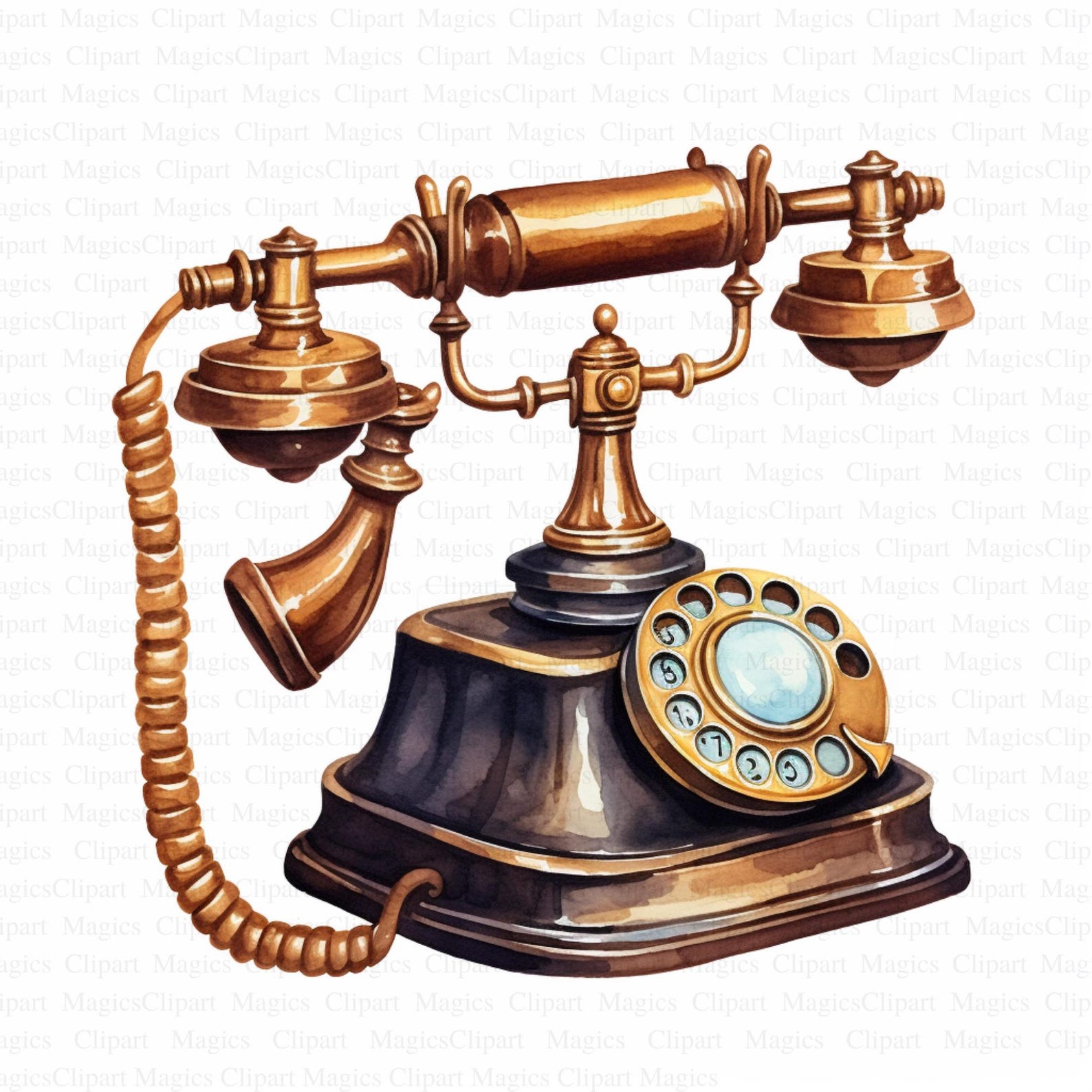 Old Fashioned Phone Clipart 5 High Quality Jpgs Digital Download Phone ...