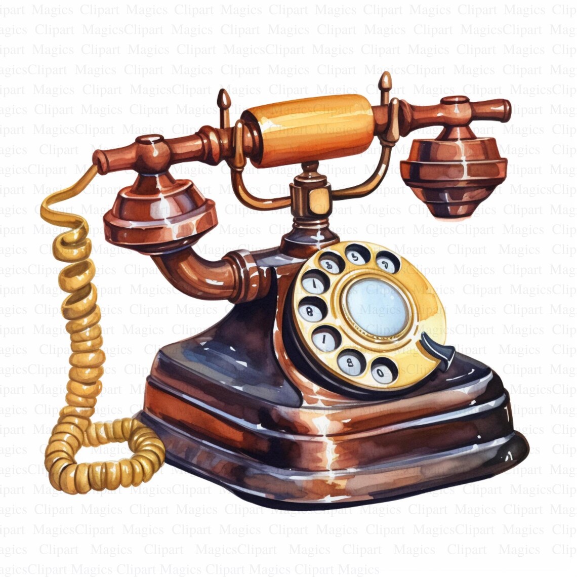 Old Fashioned Phone Clipart 5 High Quality Jpgs Digital Download Phone ...