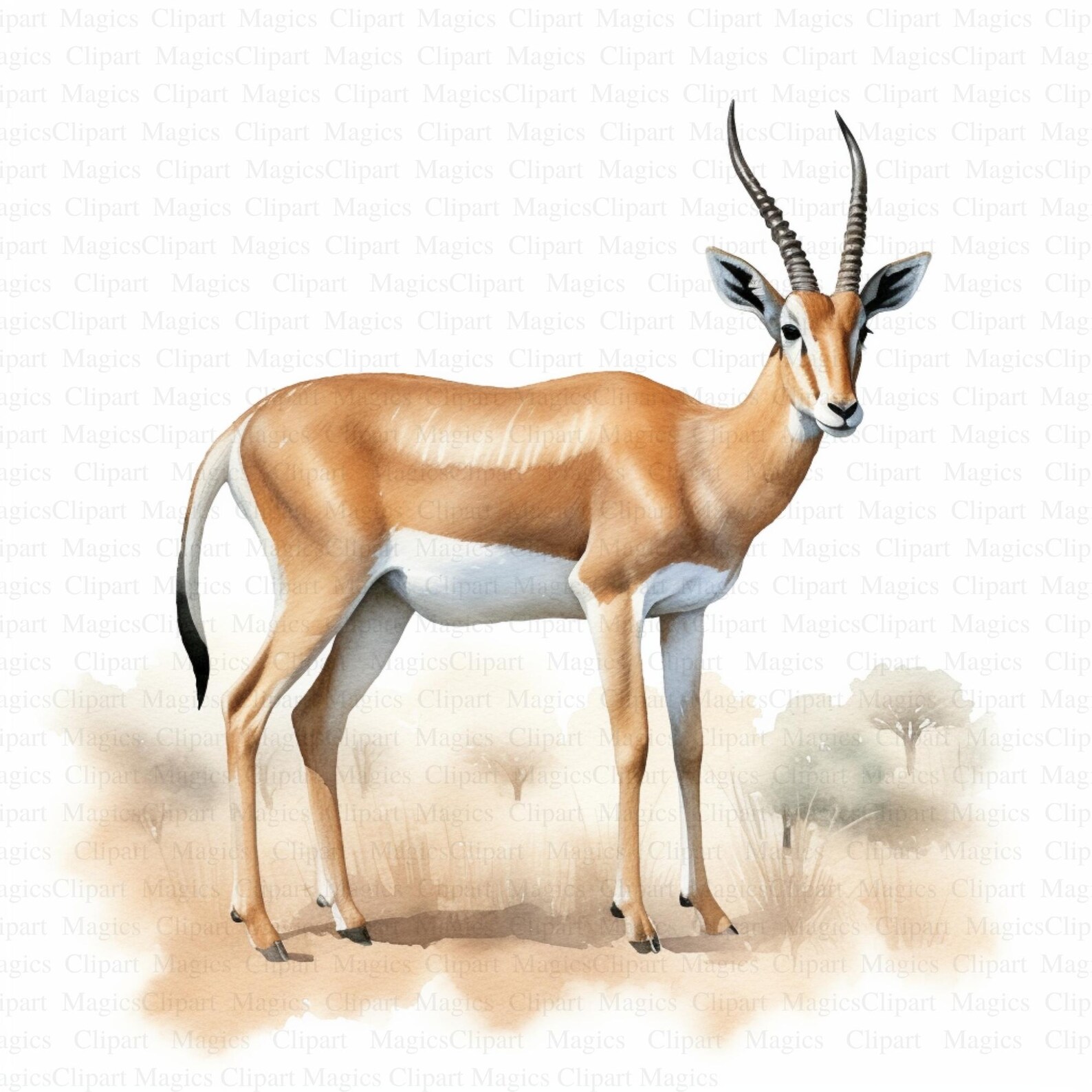 Grant's Gazelle Clipart 6 High Quality Jpgs Instant Digital Download ...