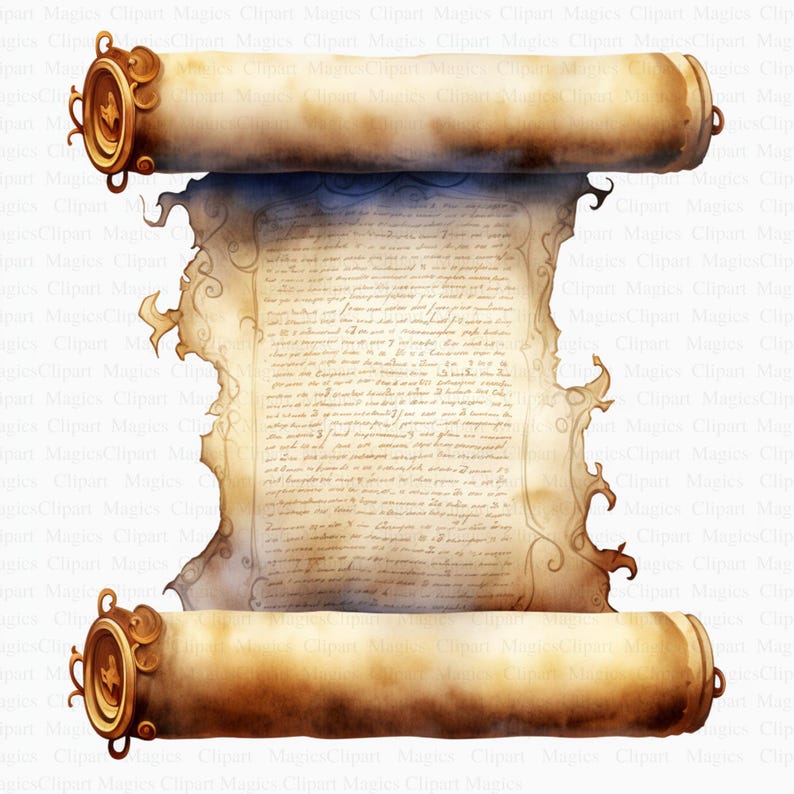 Medieval Scroll Clipart 5 High Quality Jpgs Digital Download Wall Art ...