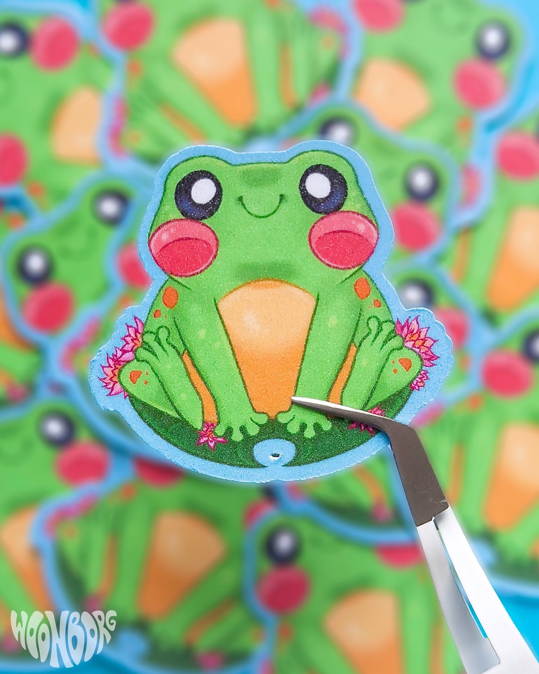 Happy Frog Glitter Sticker - Etsy
