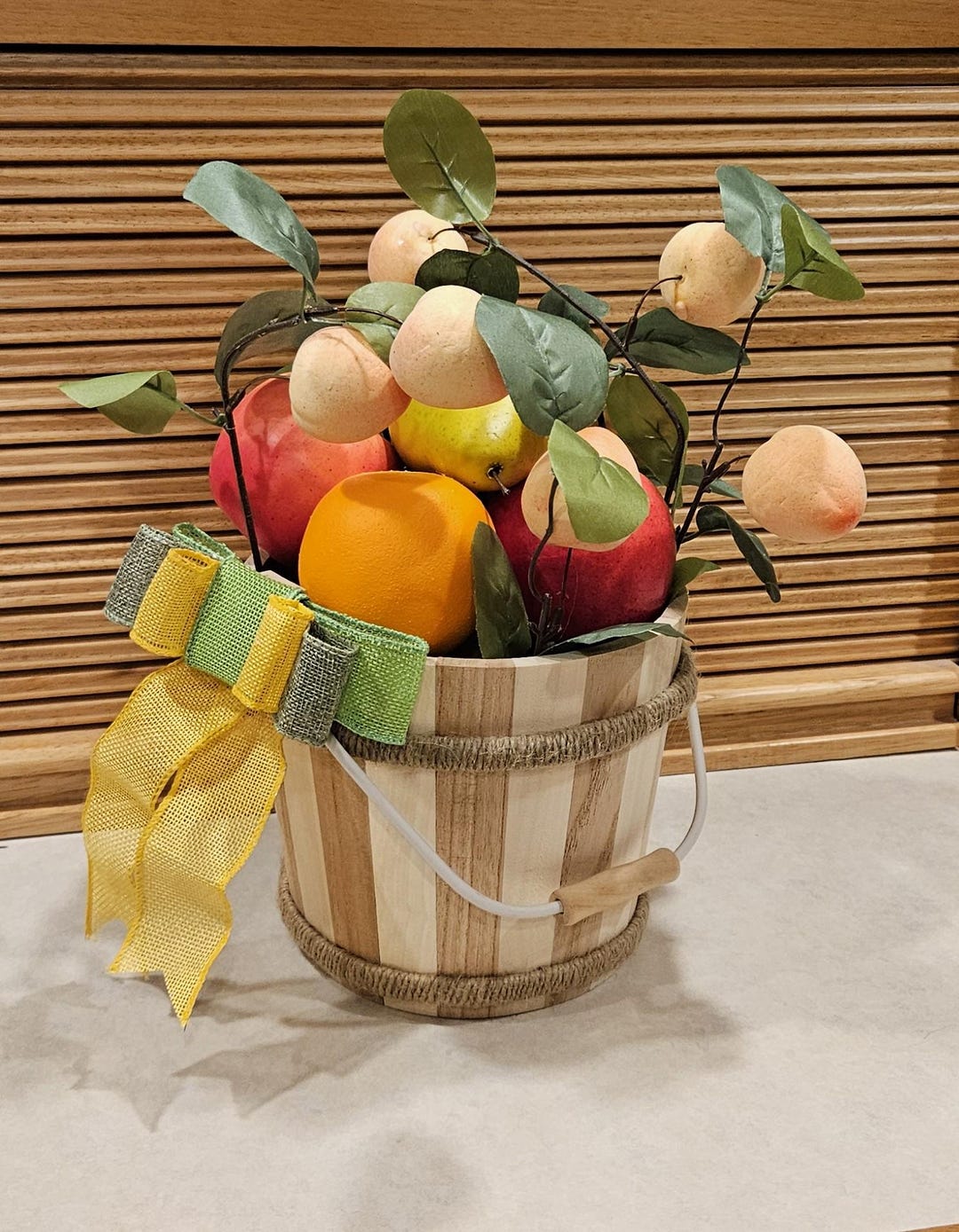 Wooden Bucket With Fruit - Etsy