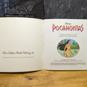 Disney's Pocahontas Golden Book Softcover Paperback 1995 Vintage ...