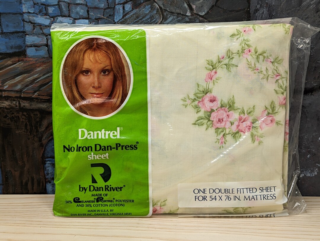 Vintage Bedroom Sheets 1970s Dan River Dantrel Sheet Sweetheart Rose ...