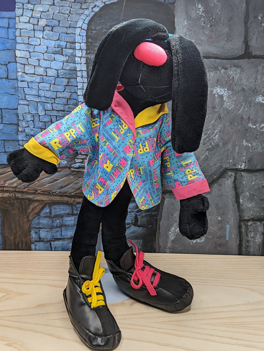 Vintage Black Rappit Rabbit Plush Toy Dakin Sue Sona Hip-hop Rap Star ...