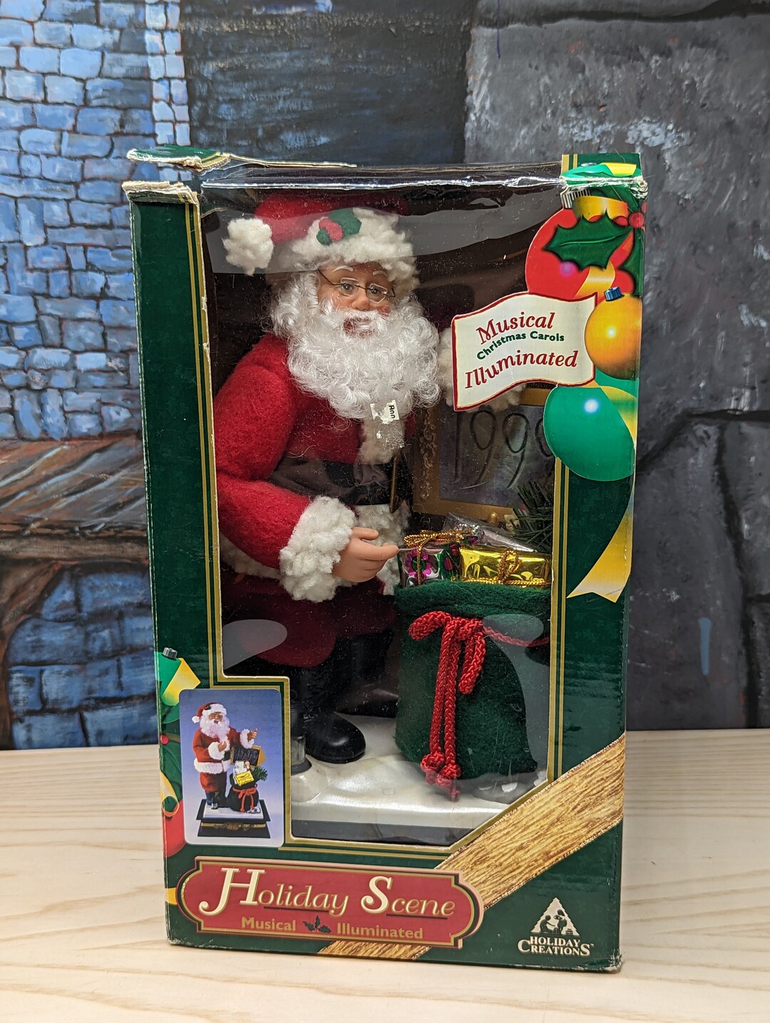 Holiday Creations Christmas Display Scene Santa 1999-2000 Changing Sign ...