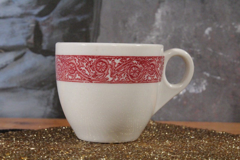 Vintage Shenango China Demi Mug Red White Demitasse Cup - Etsy