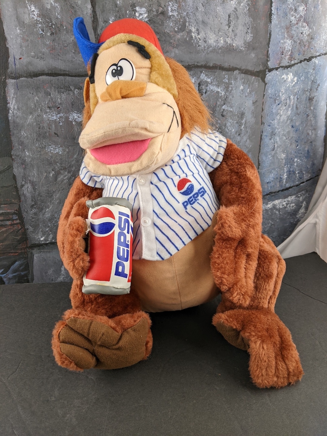 Vintage Pepsi Orangutan Monkey 14 Plush With Baseball Cap and Shirt ...