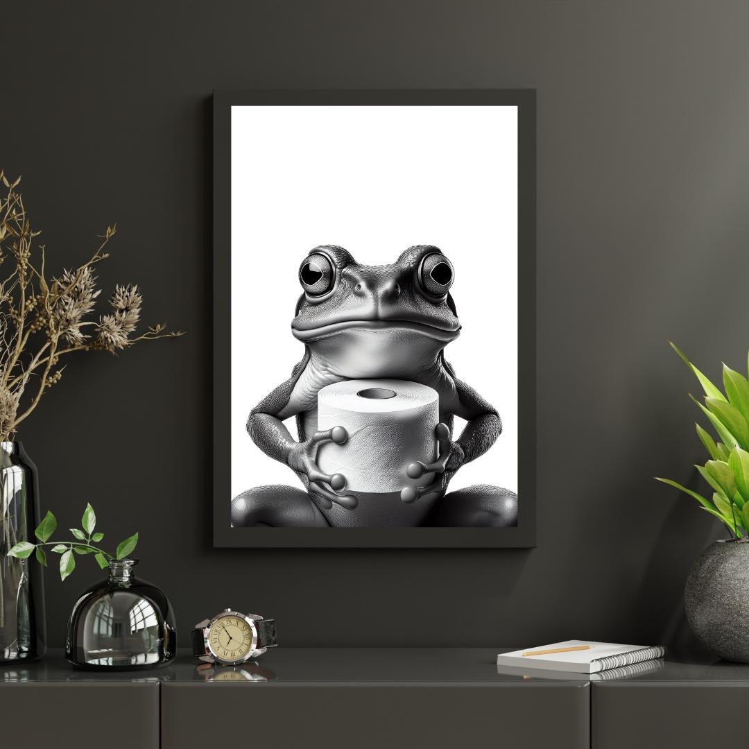 Judgy Frog Printable | Funny Bathroom Wall Art | Digital Frog Print ...