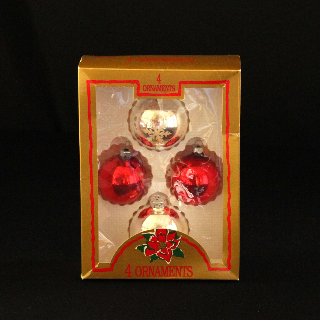 Rauch Glass Christmas Tree Ornaments in Box - Set of 4 Glass Ball ...