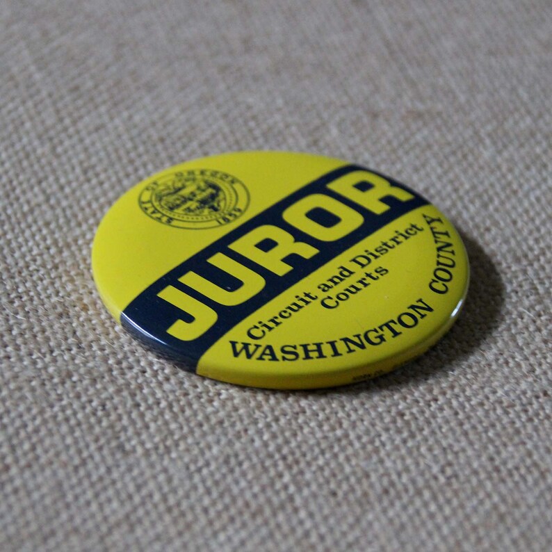 Vintage Oregon Juror Button Pinback Button Lapel Pin - Etsy