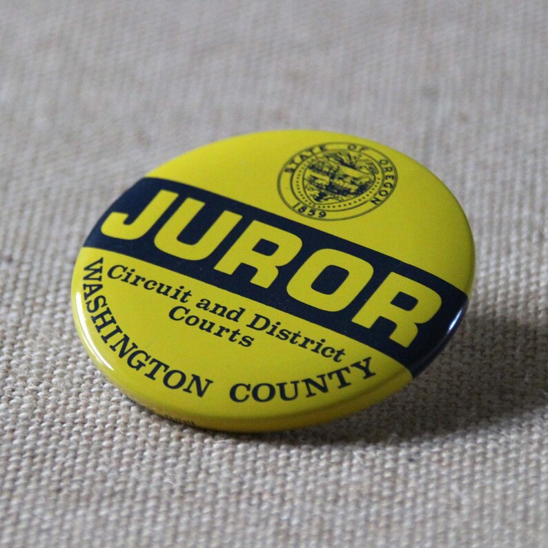 Vintage Oregon Juror Button Pinback Button Lapel Pin - Etsy