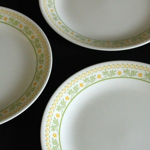 Corelle Sunshine Luncheon Plates - White With Yellow and Green Flowers ...