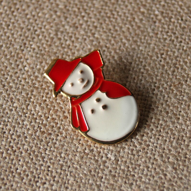 Vintage Snowman Buttons Metal With Enamel Shank Back - Etsy