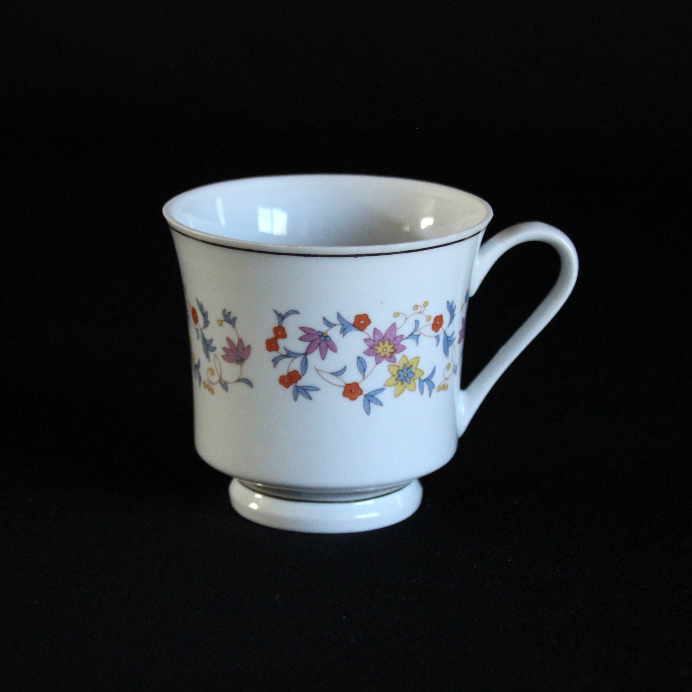 Modern Floral China Tea Cup and Saucer - Colorful Floral Pattern - Made ...