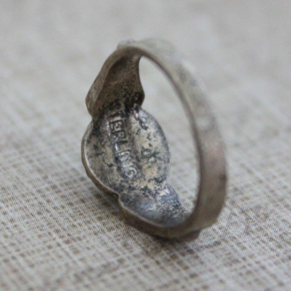 Sterling Silver Child's Ring with Green Stone - Gem