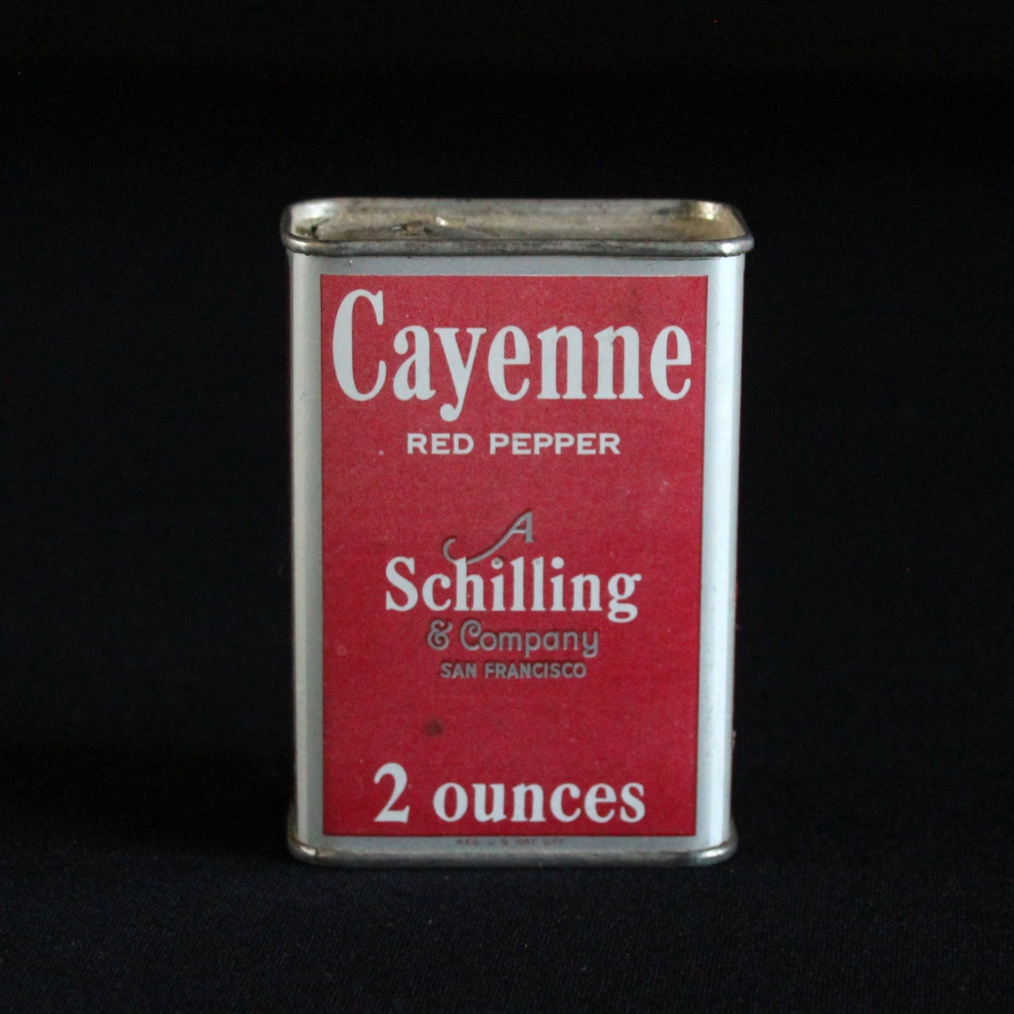 Vintage Schilling Spice Tin - Cayenne Red Pepper - Spice Container ...