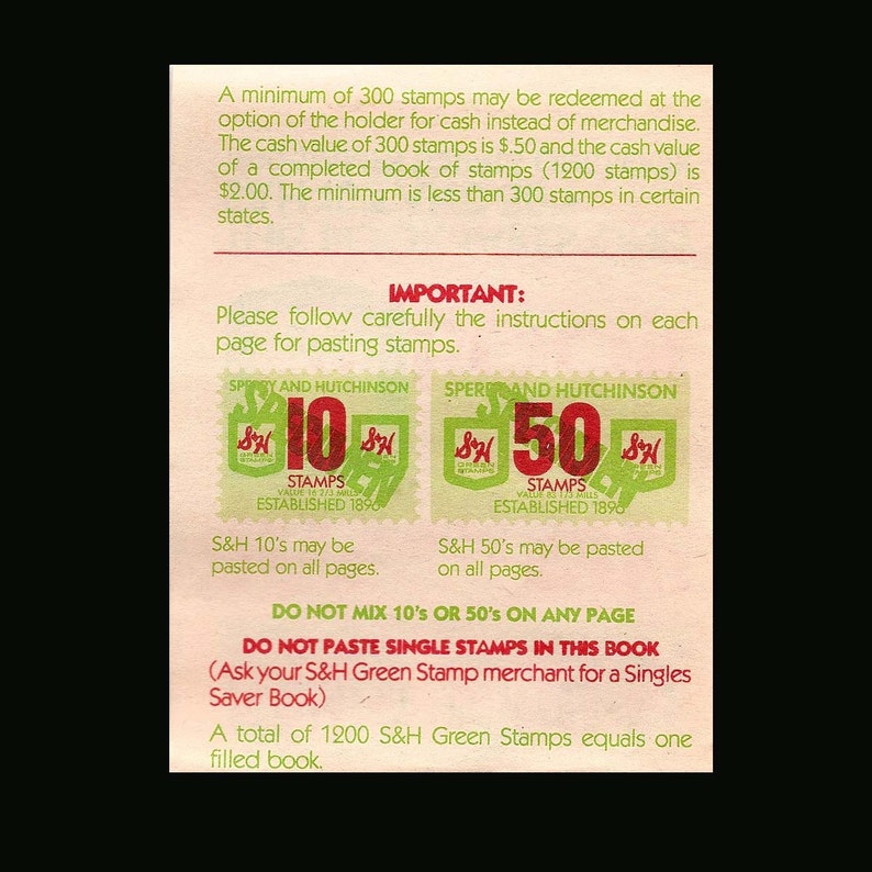 1960s S&H Green Stamps Booklets for Collage Altered Art - Etsy