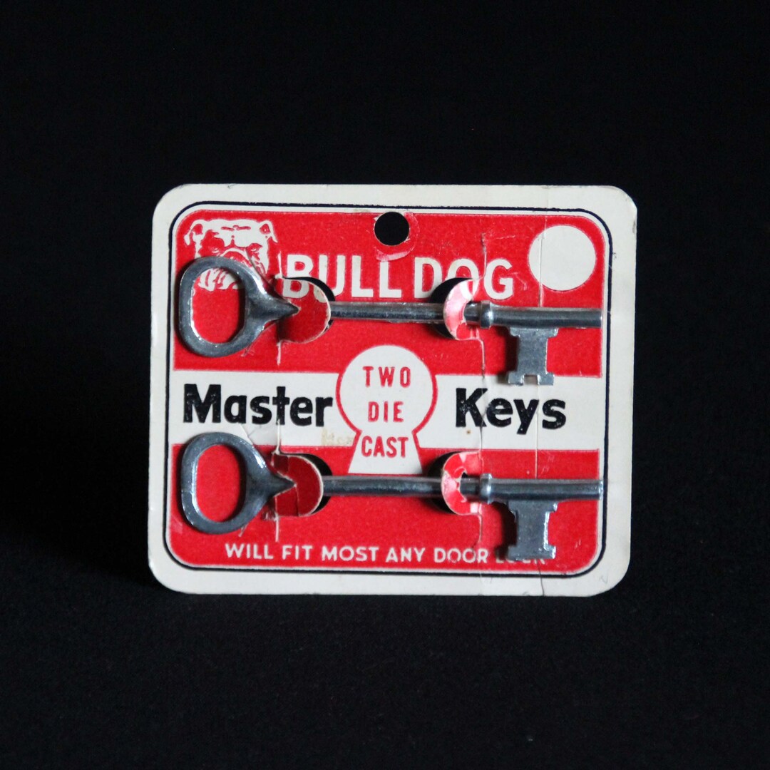 Vintage Bull Dog Master Keys on Original Card - E.H. Tate Co. - Die ...