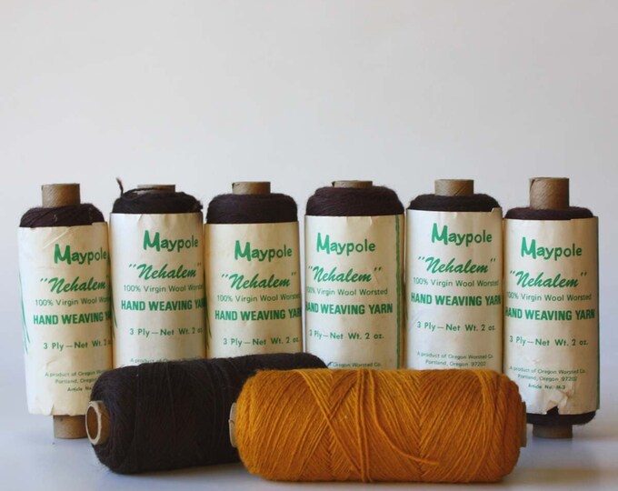 Vintage Maypole Nehalem Virgin Wool Worsted Yarn in Tobacco Brown and ...
