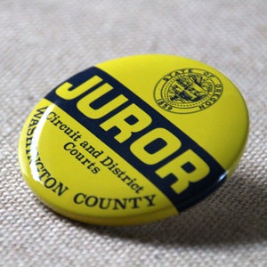 Vintage Oregon Juror Button Pinback Button Lapel Pin Washington County ...