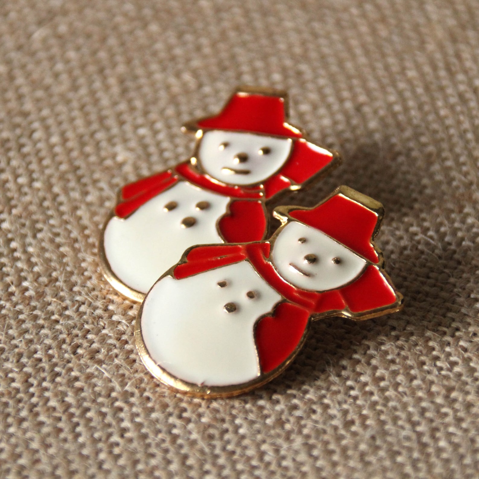 Vintage Snowman Buttons Metal With Enamel Shank Back - Etsy