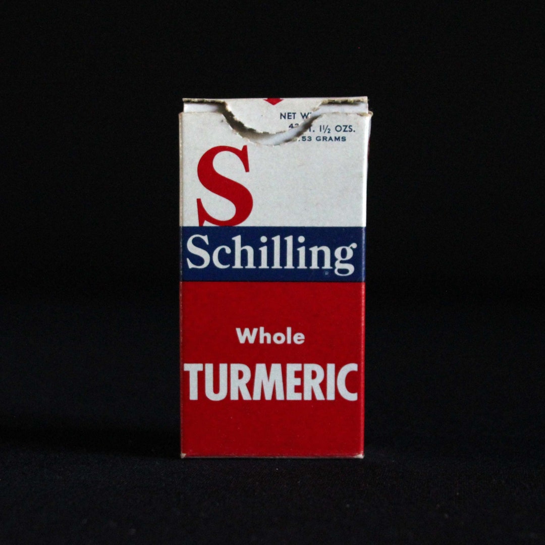 Vintage Schilling Spice Box - Whole Turmeric - Spice Container ...