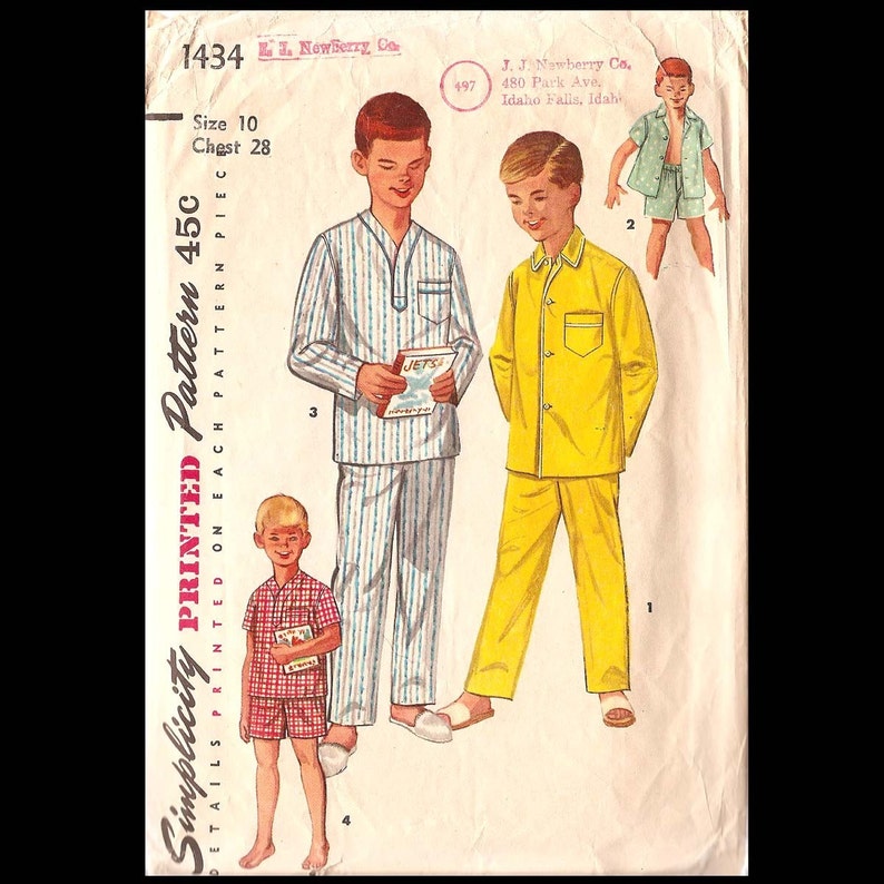 1950s Simplicity Boy's Pajamas in Two Lengths Summer and - Etsy
