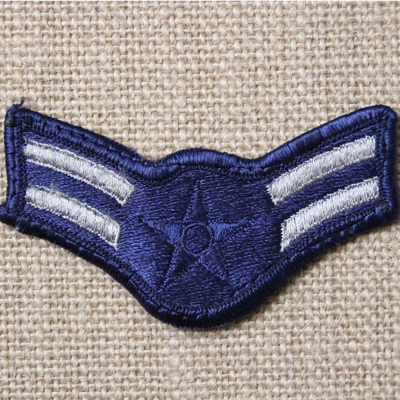 USAF U.S. Air Force Sew on Patch - Airman First Class E-3 Rank Chevron ...
