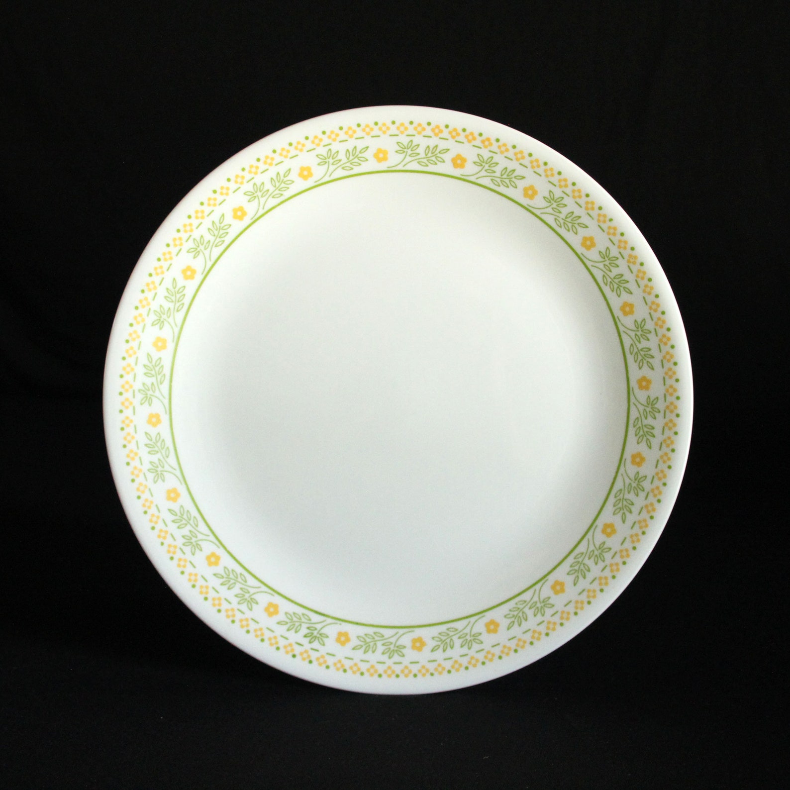 Corelle Sunshine Luncheon Plates - White With Yellow and Green Flowers ...