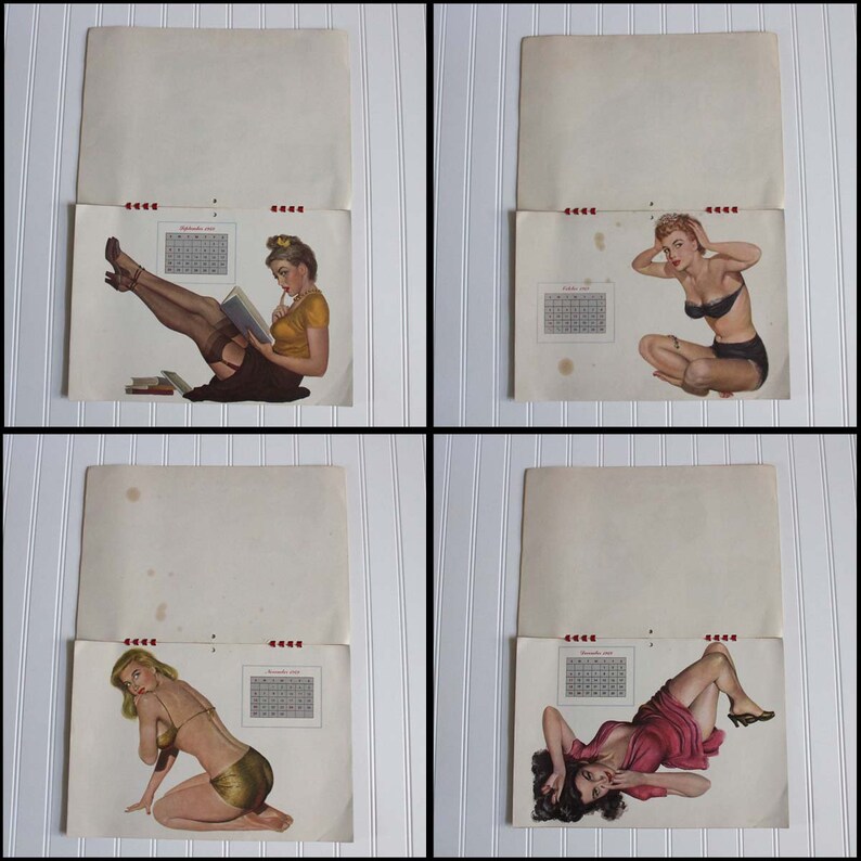 Vintage Al Moore Pin Up Calendar 1949 Pinup Girl Esquire | Etsy