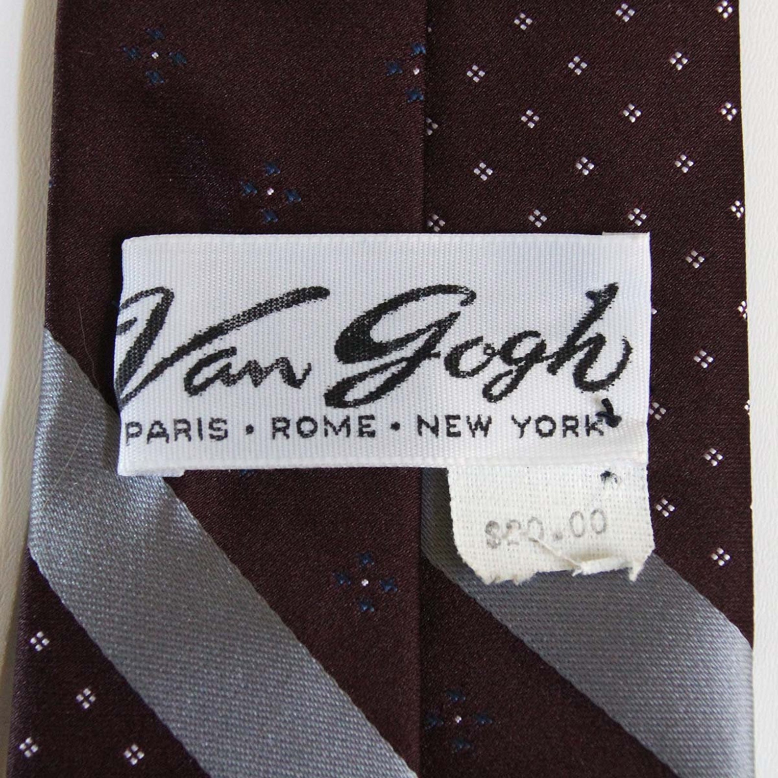 Vintage Men's Necktie - Van Gogh Tie - Striped Design - Wide Tie ...