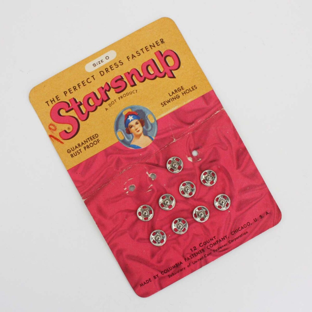Vintage Star Snap Sew-on Snap Fasteners on Cards - Size 0 - Etsy