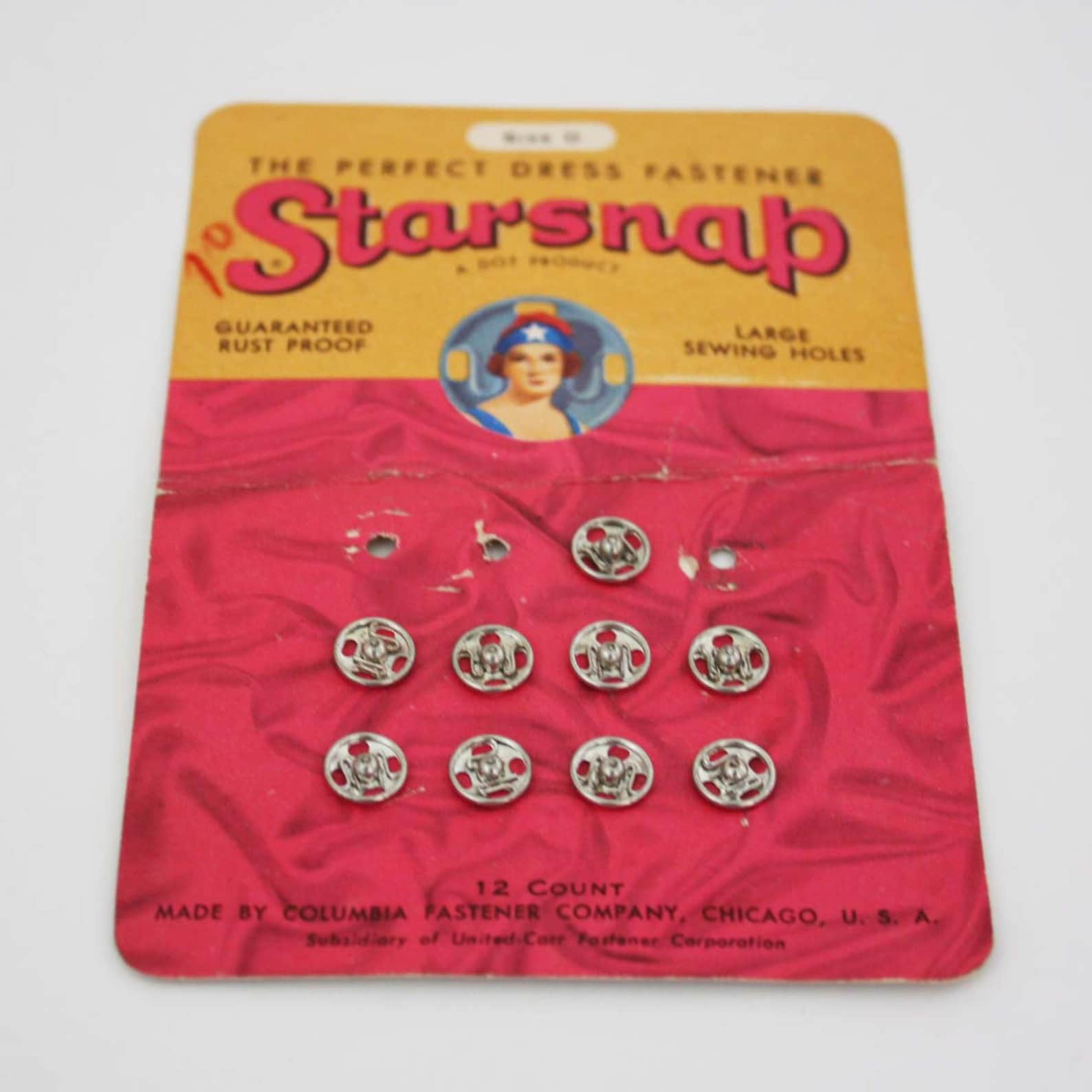 Vintage Star Snap Sew-on Snap Fasteners on Cards Size 0 - Etsy