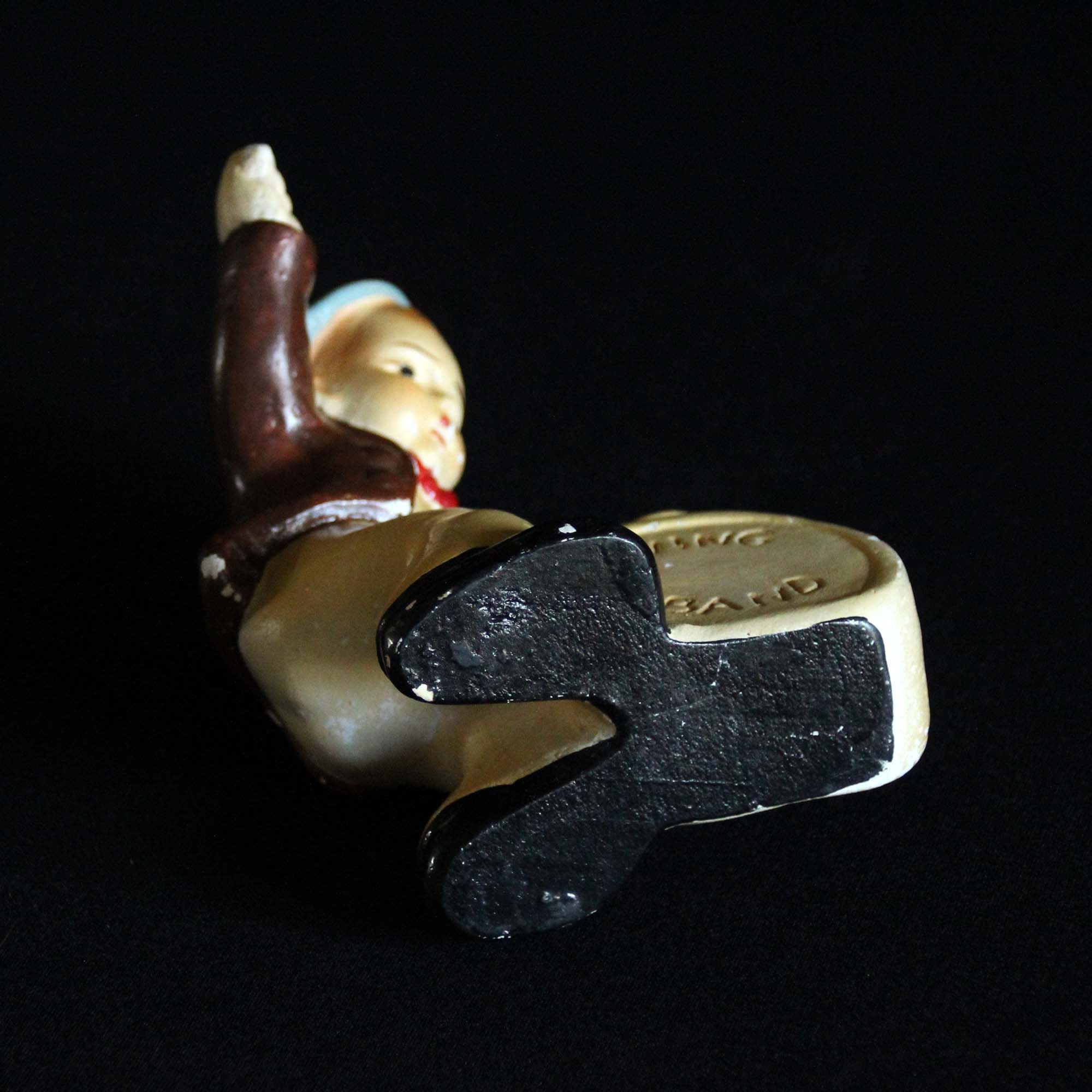 Vintage Chalkware Swing Band Drummer With Cymbals Figurine - Ceramic ...