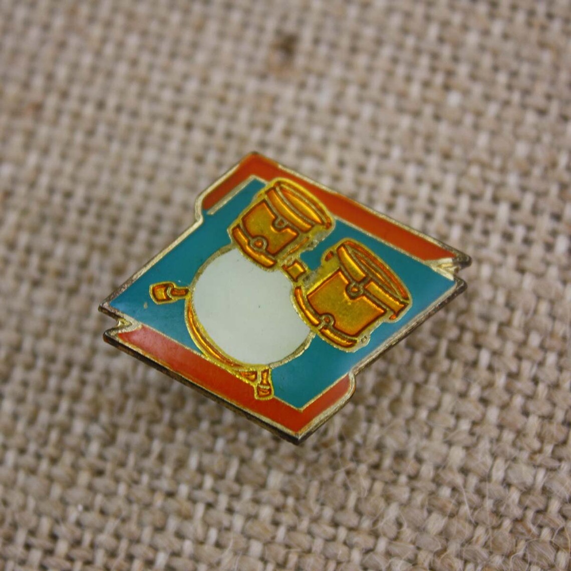 Drum Set - Enamel Pin by American Gag Bag Inc. - Vintage Novelty Pin C ...