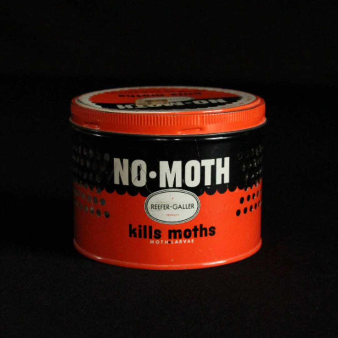Vintage No-moth Tin - Reefer-galler Inc. - Collectible Tin - Moth Balls ...