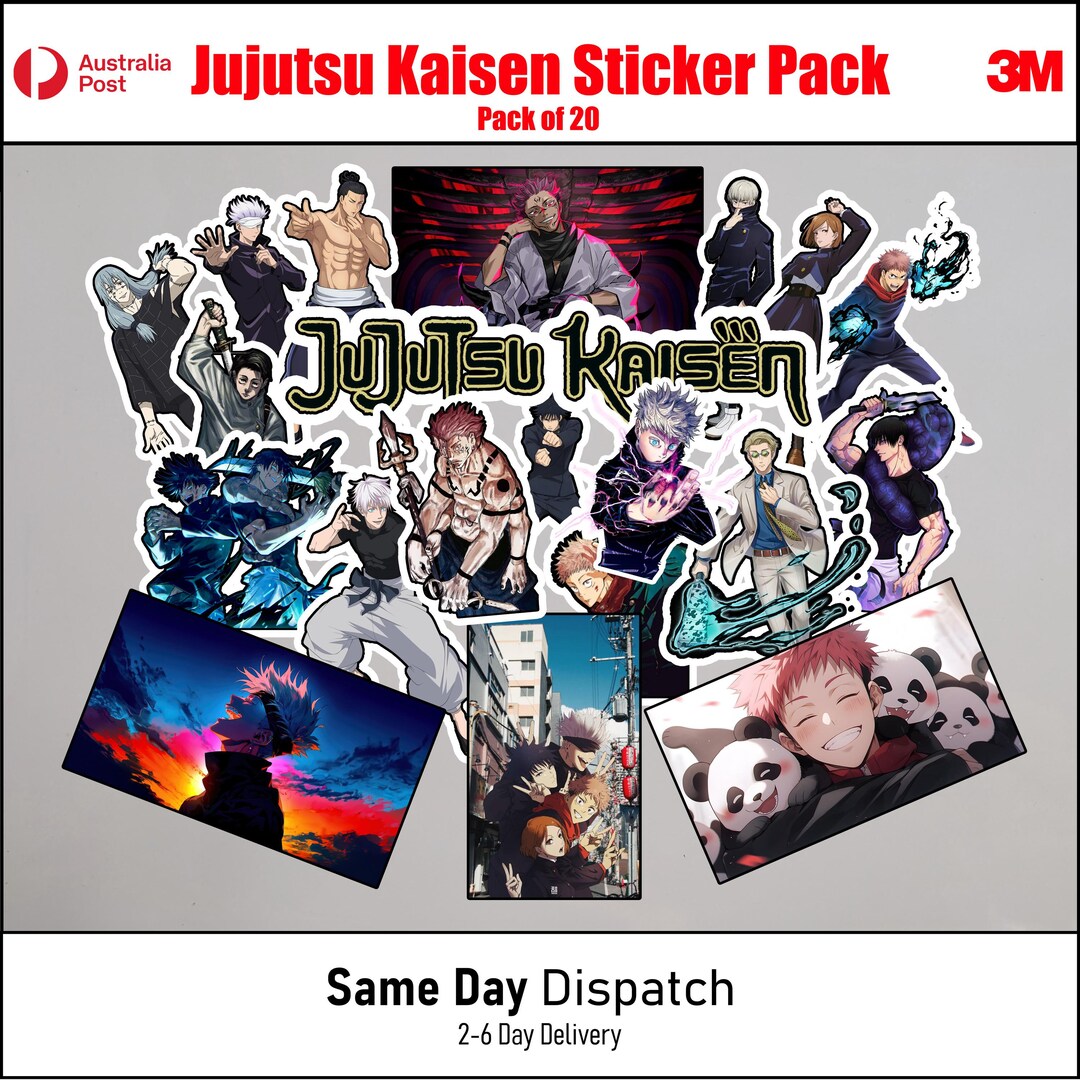 Jujutsu Kaisen Sticker Pack 20 Waterproof High Quality Anime Decal ...
