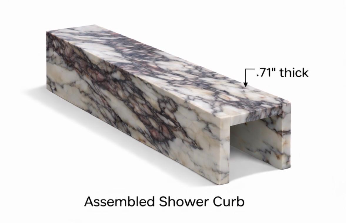 Custom Stone Marble Shower Curb. Calcutta Viola Marble. - Etsy