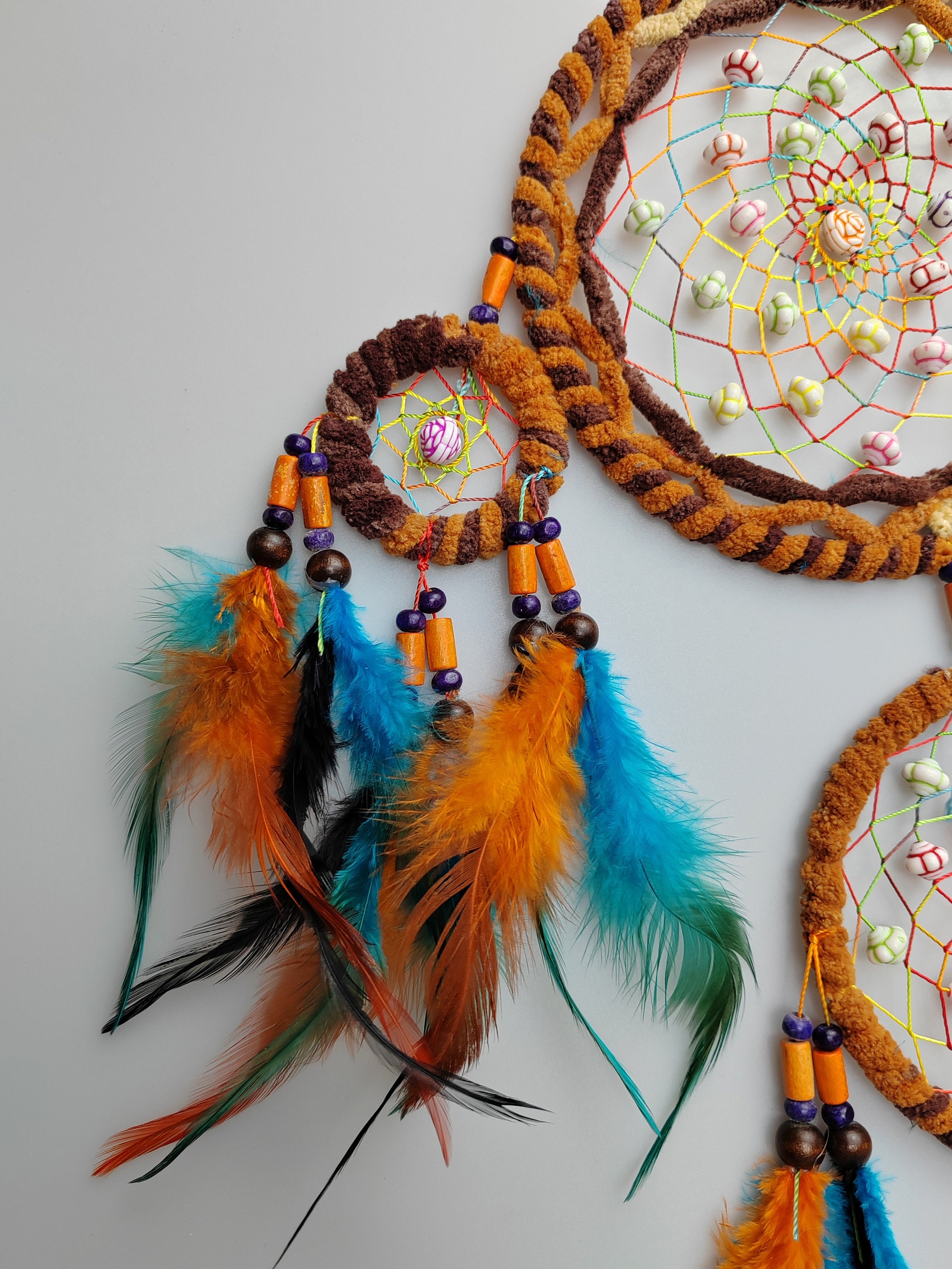 Hand Woven New Creative Indian Girl Series Five Ring Dream Catcher Net ...