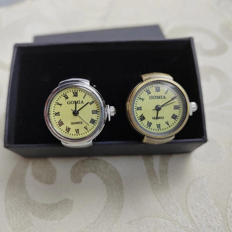 Antique Mini Korean Ring Watch With Simple Roman Scale, Student Watch With Antique Silver ...